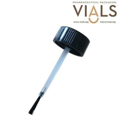 Black Bakelite Cap PP18 with integrated brush - Dropper.store | Pharma ...